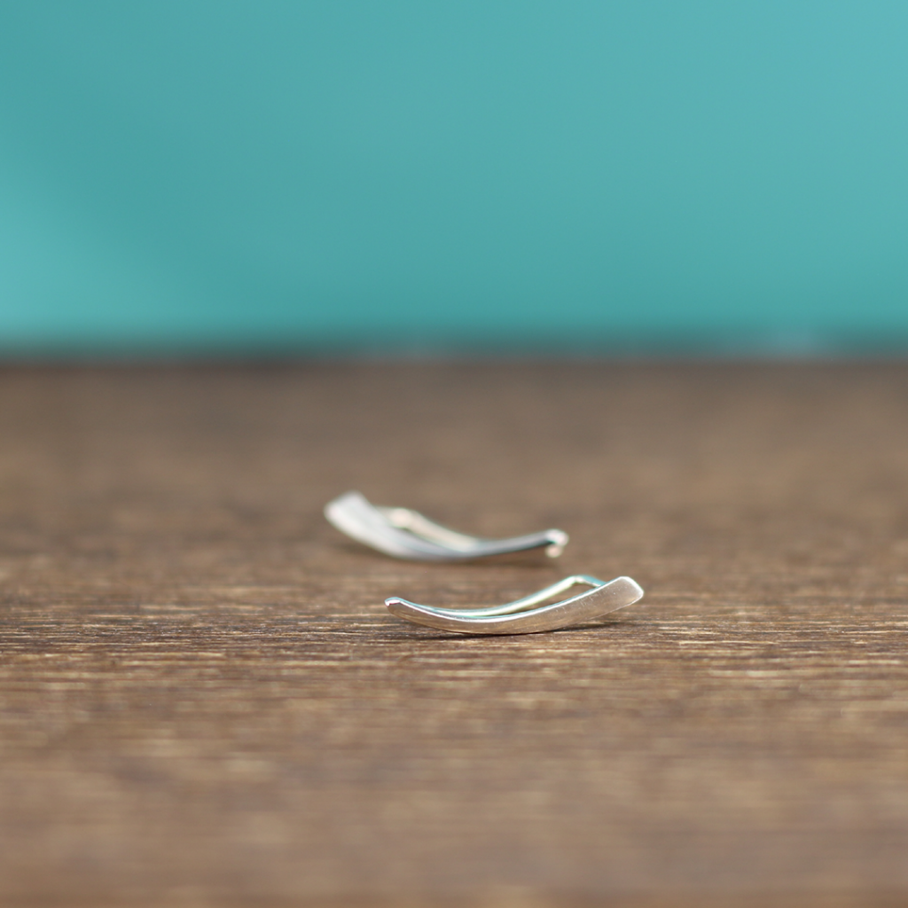 Sterling Silver Curved Ear Climber – Small – Silver Creek Glass & Jewelry