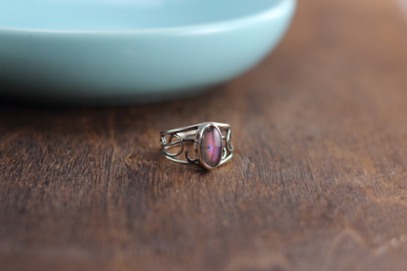 Purple Labradorite Swirl Ring – Silver Creek Glass & Jewelry