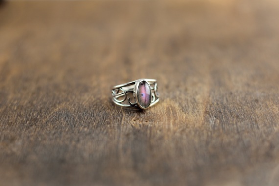 Purple Labradorite Swirl Ring – Silver Creek Glass & Jewelry