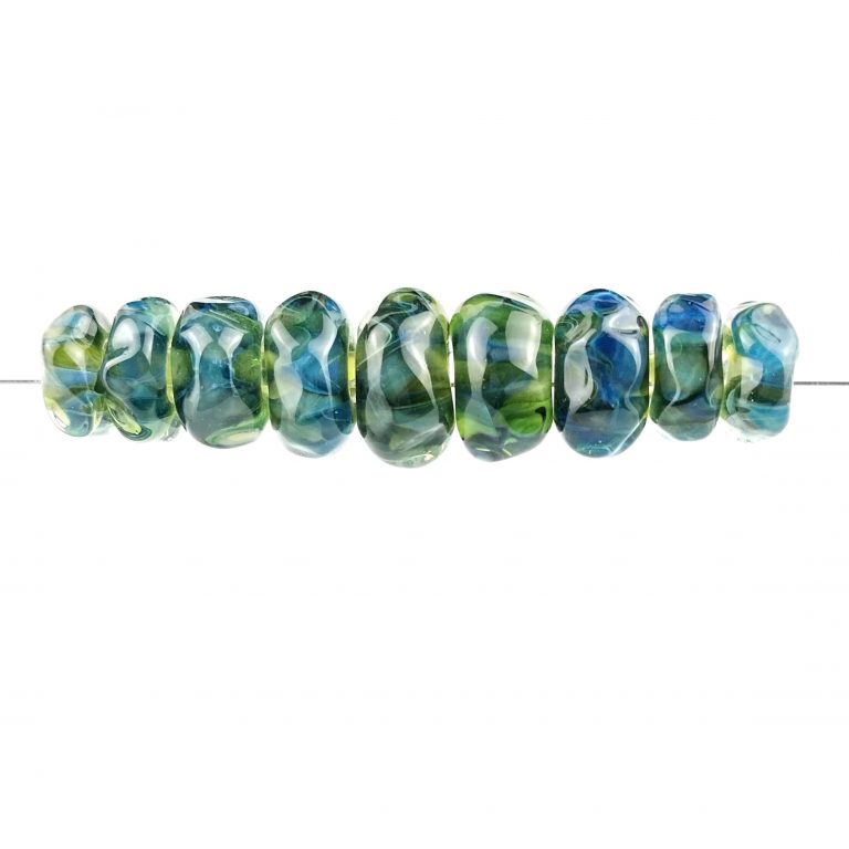Set of 5 Tropical Sunset Beads – Silver Creek Glass & Jewelry